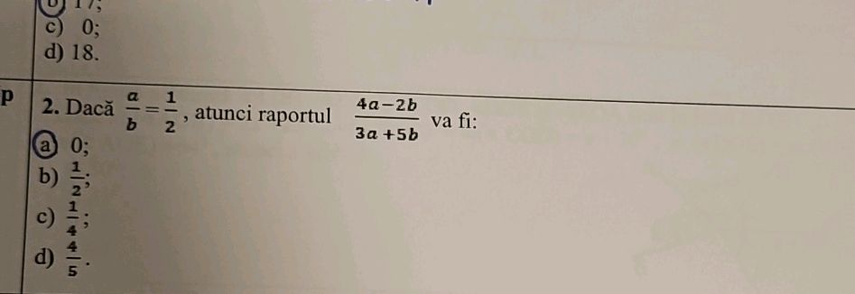 2. Dacă $ {a}{b} = {1}{2}$, atunci raportul | StudyX