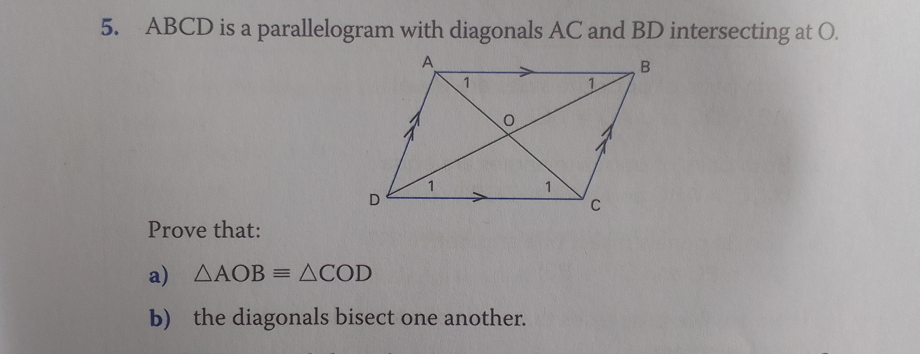 5. ABCD is a parallelogram with diagonals AC | StudyX
