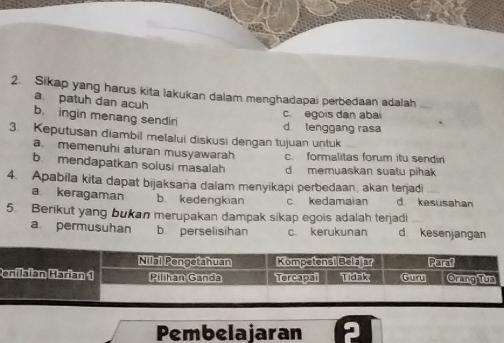 2. Sikap yang harus kita lakukan dalam | StudyX