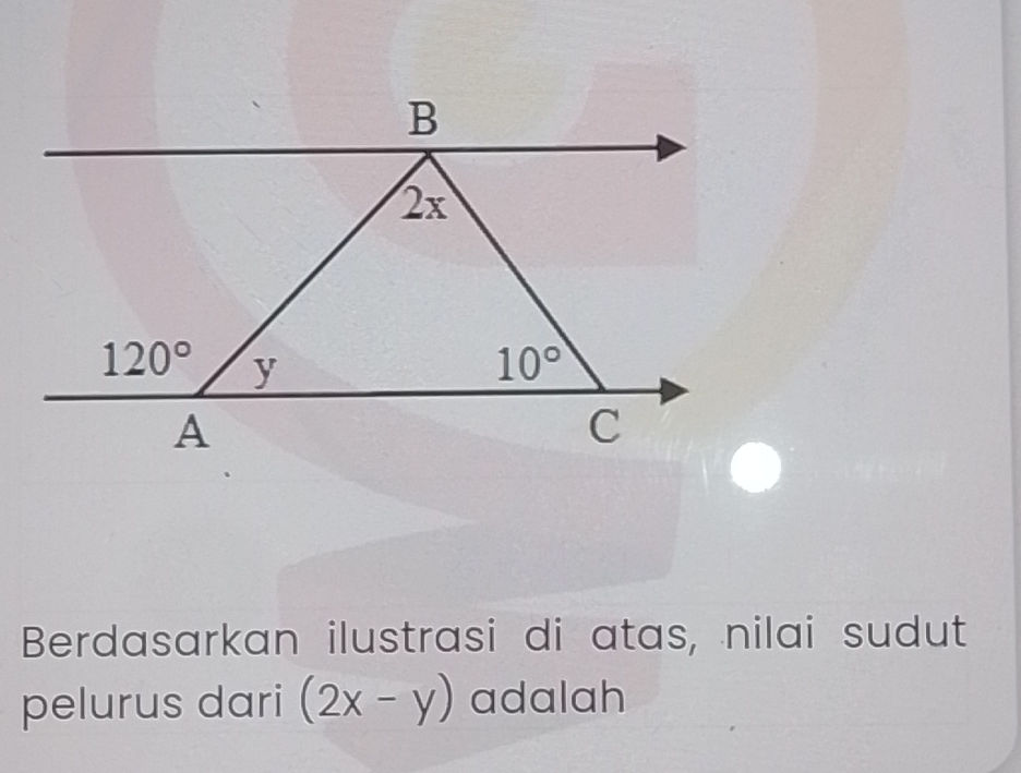 Berdasarkan ilustrasi di atas, nilai sudut | StudyX