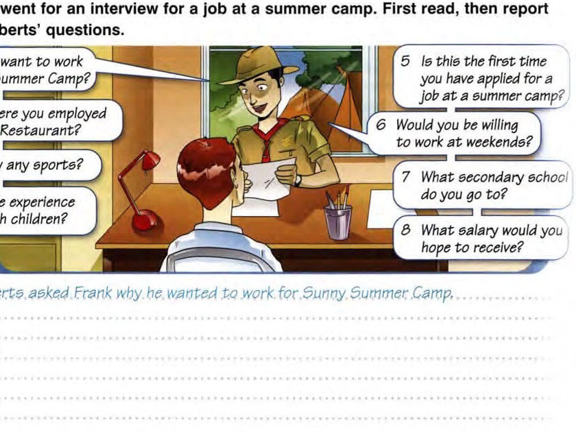 went for an interview for a job at a summer | StudyX