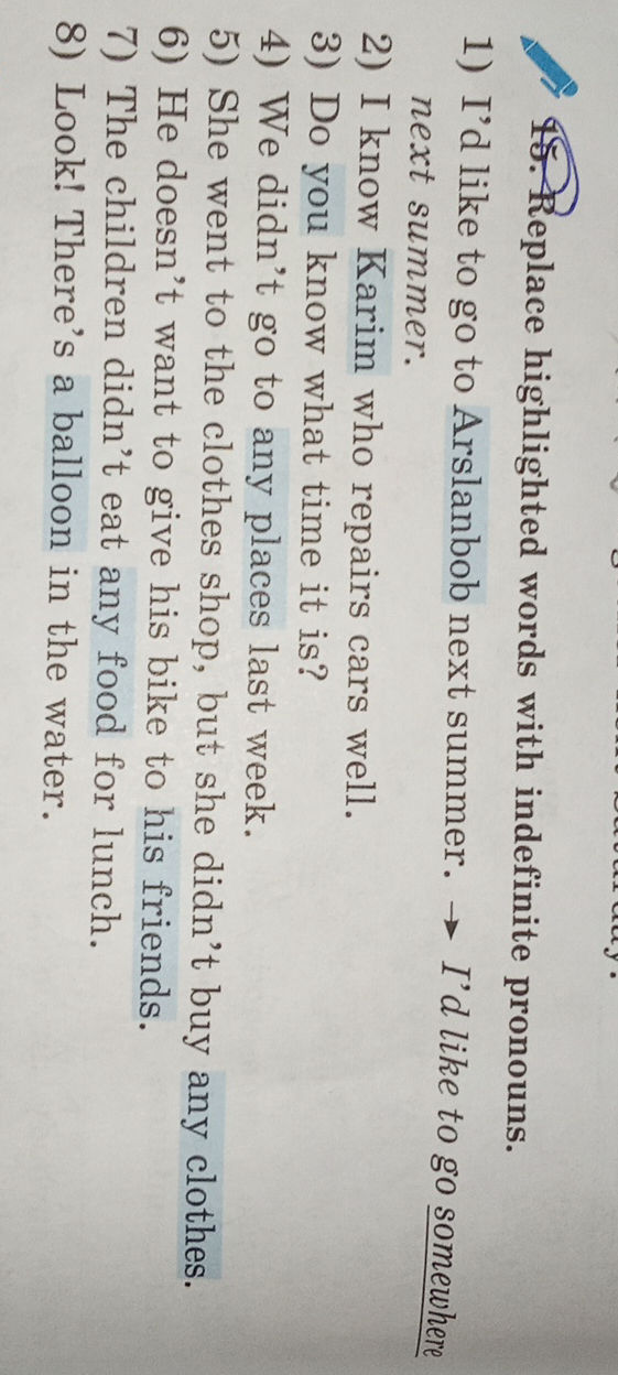 15. Replace highlighted words with | StudyX