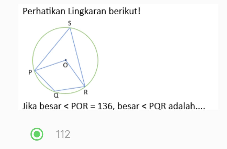 Perhatikan Lingkaran berikut! Jika besar