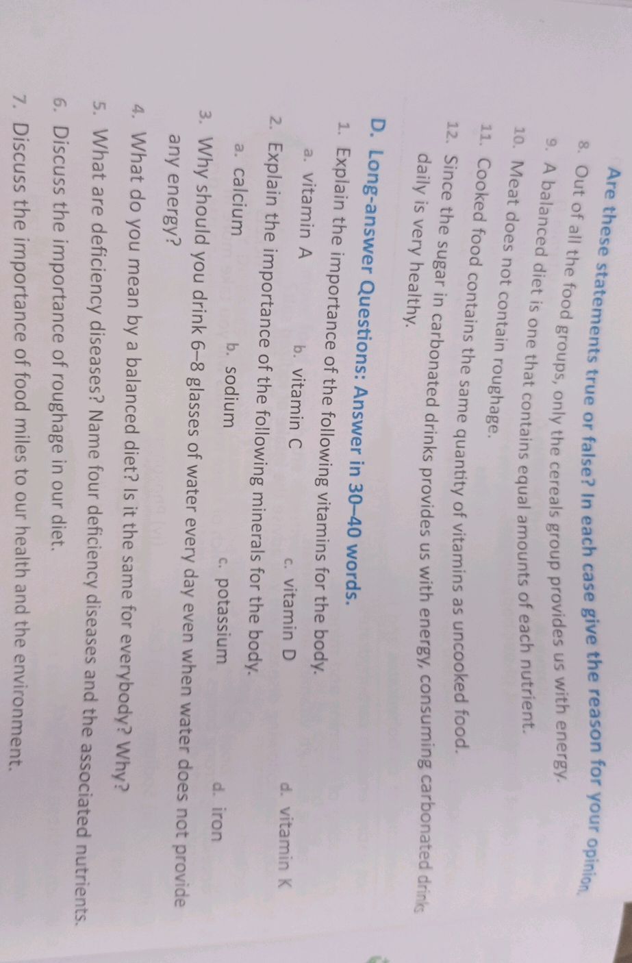 Are these statements true or false? In each | StudyX