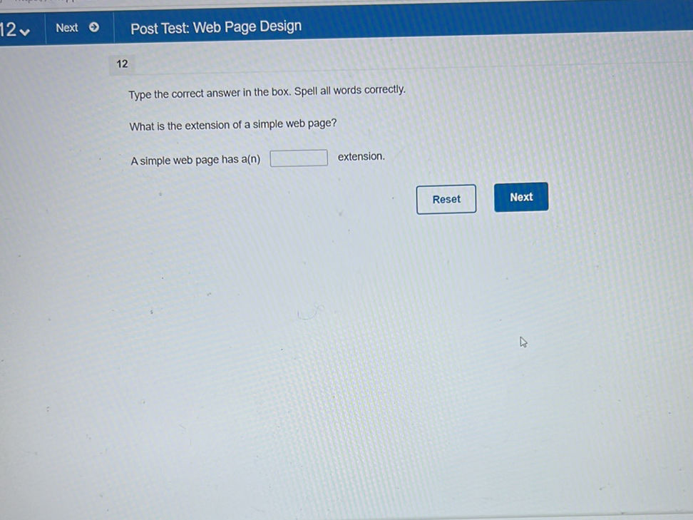 What is the extension of a simple web page? | StudyX