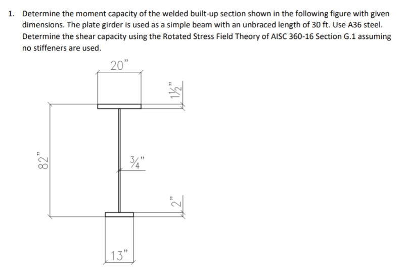 1. Determine the moment capacity of the | StudyX