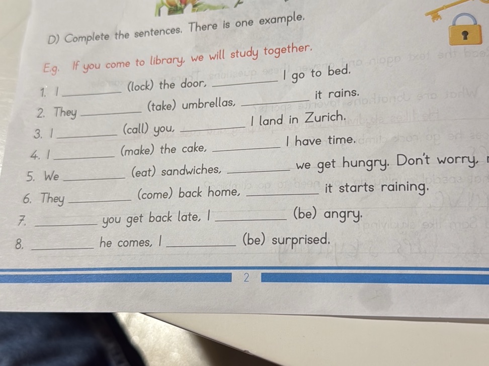 D) Complete the sentences. There is one | StudyX