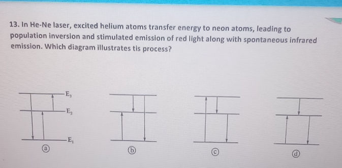 13. In He-Ne laser, excited helium atoms | StudyX