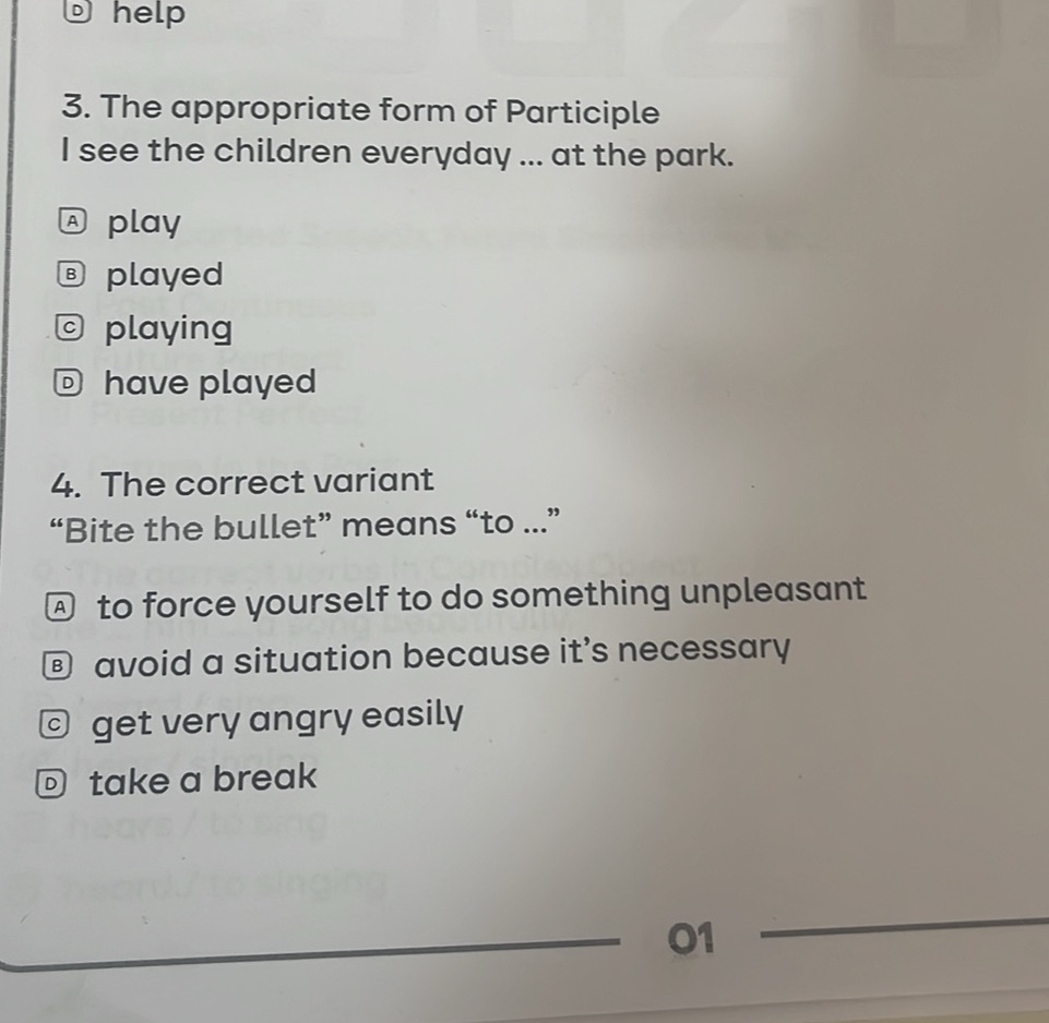 3. The appropriate form of Participle I see | StudyX
