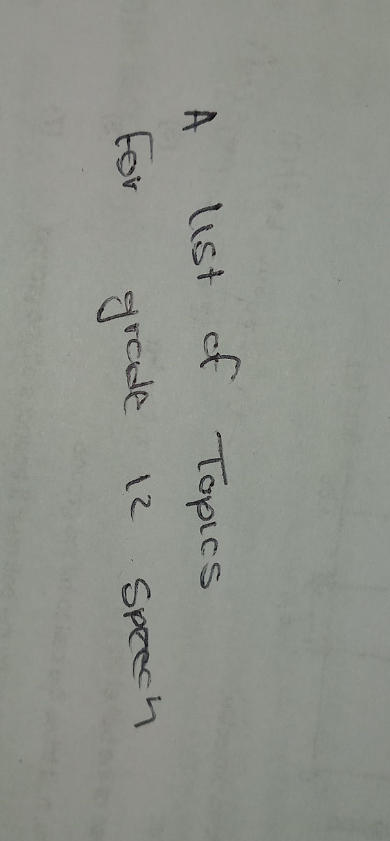 Speech Topics for Grade 12 | StudyX