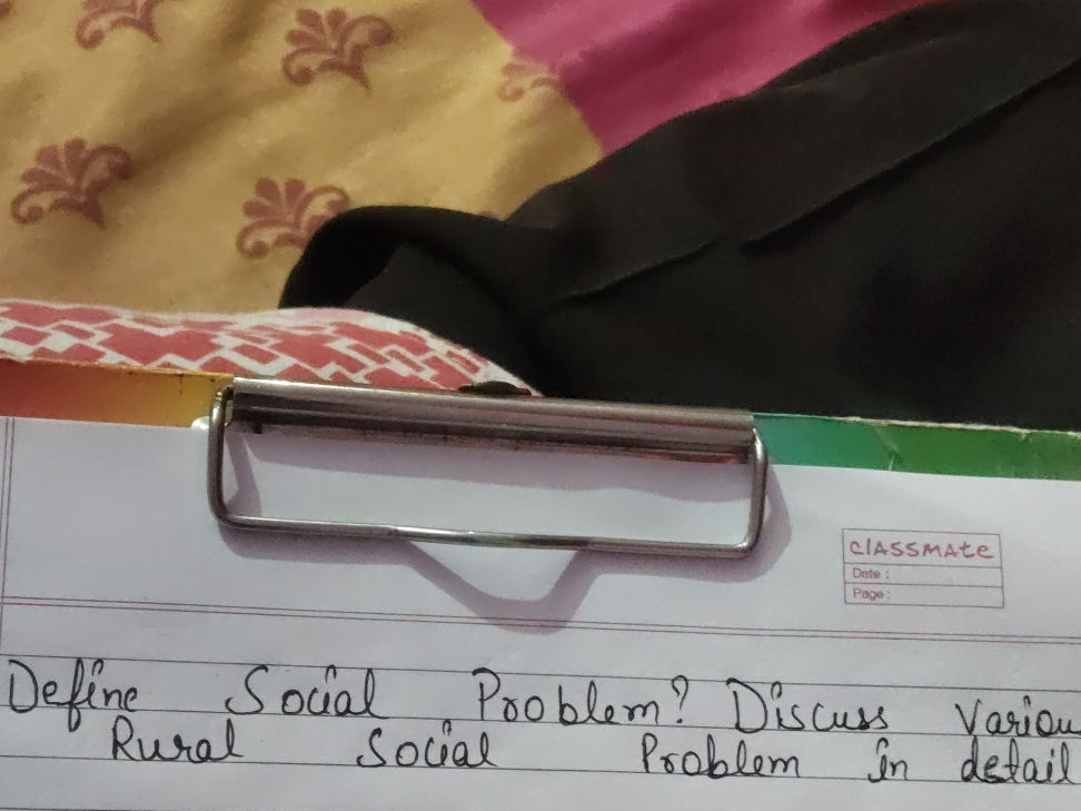 Define Social Problem? Discuss Various Rural | StudyX