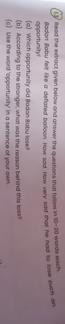 1. Read the extract given below and answer | StudyX