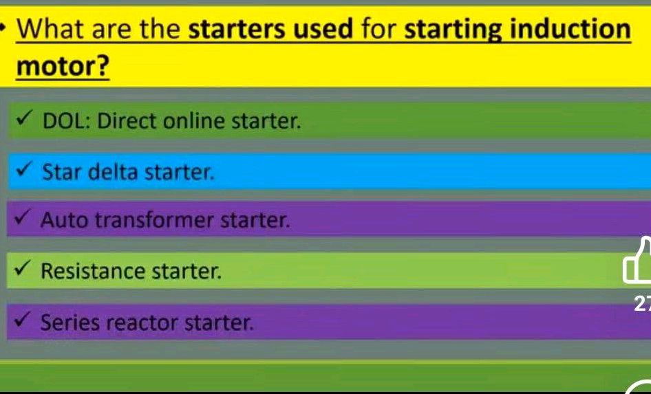 What are the starters used for starting | StudyX