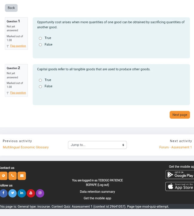 Question 1 Opportunity cost arises when more | StudyX