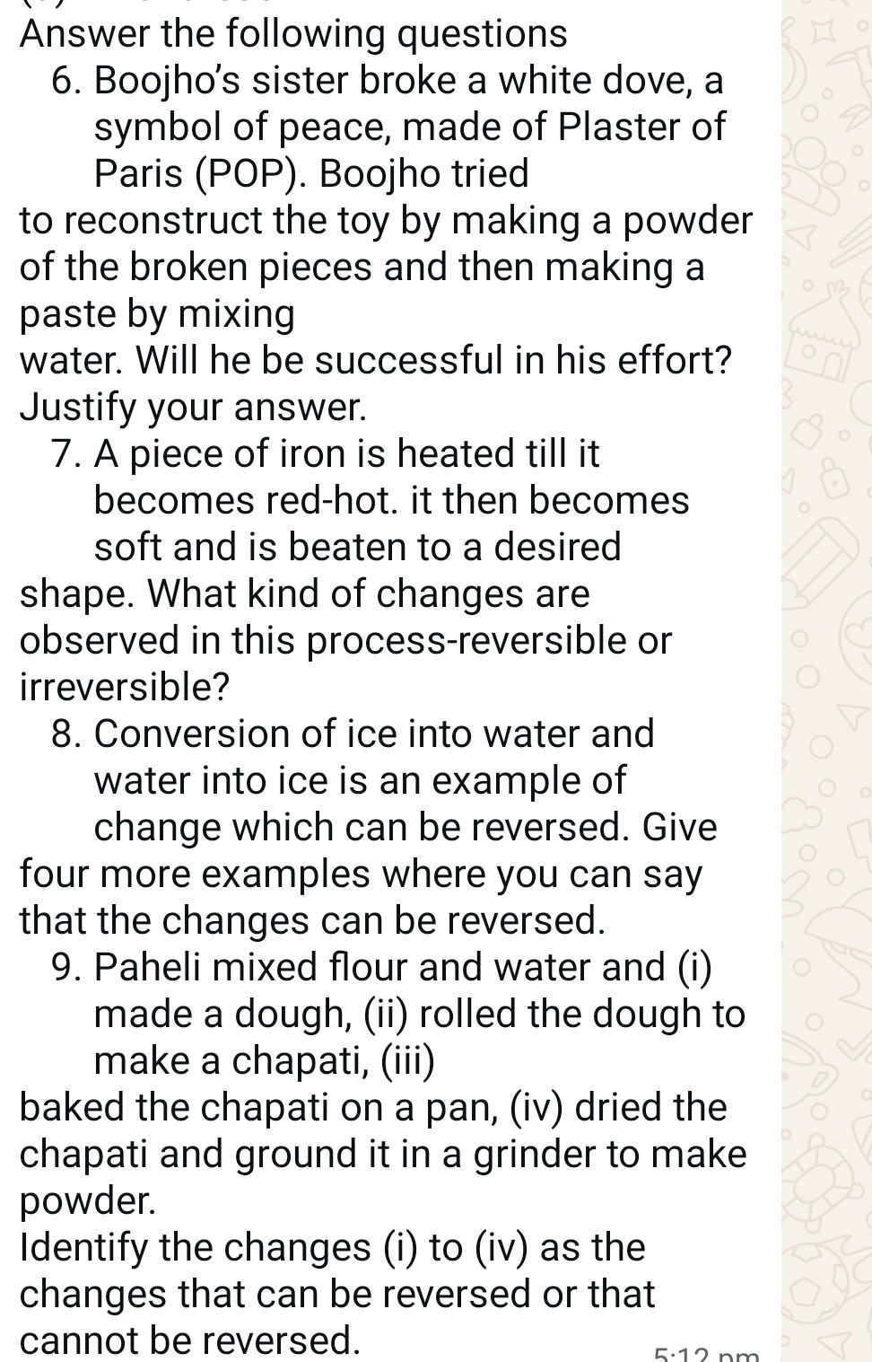 6. Boojho's sister broke a white dove, a | StudyX