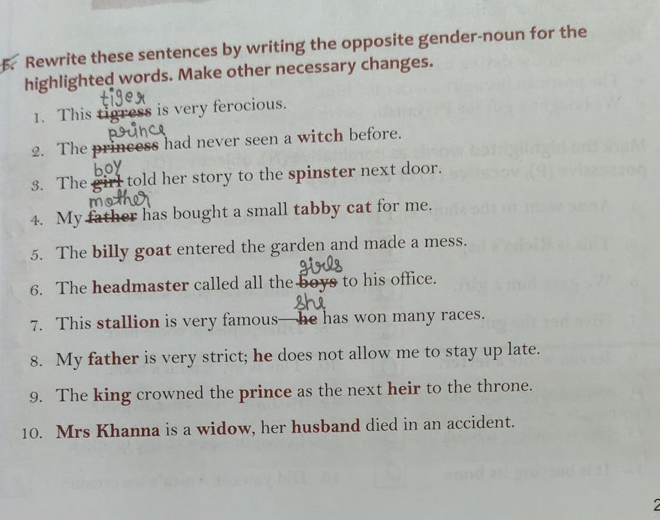 Rewrite these sentences by writing the | StudyX