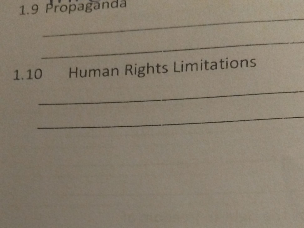 1. 9 Propaganda 1. 10 Human Rights | StudyX