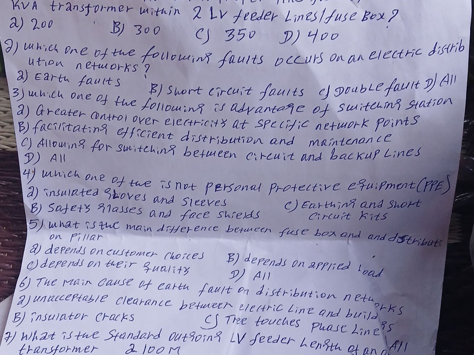 1) KVA transformer within 2 LV feeder | StudyX