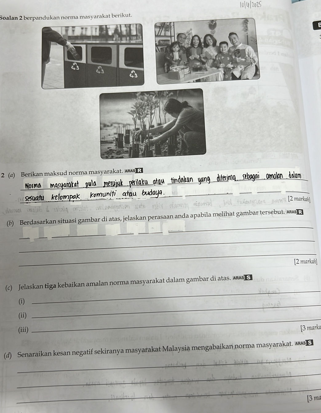 2 (a) Berikan maksud norma masyarakat. Norma | StudyX