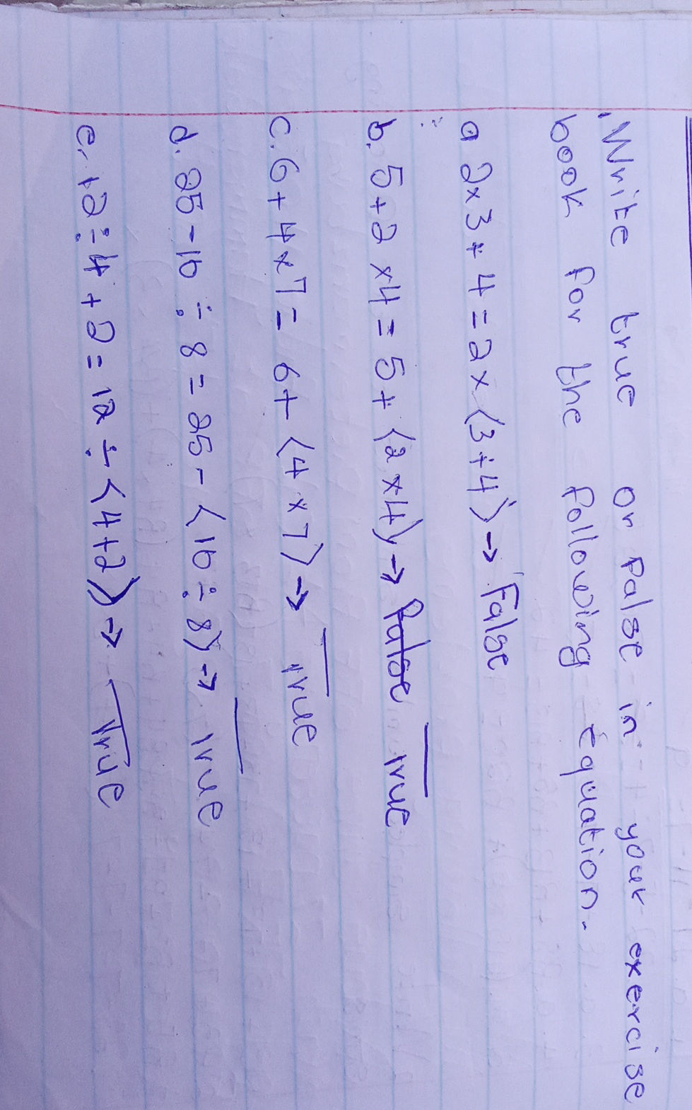 Write true or False in your exercise book | StudyX