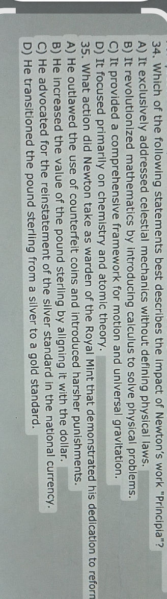 34. Which of the following statements best | StudyX