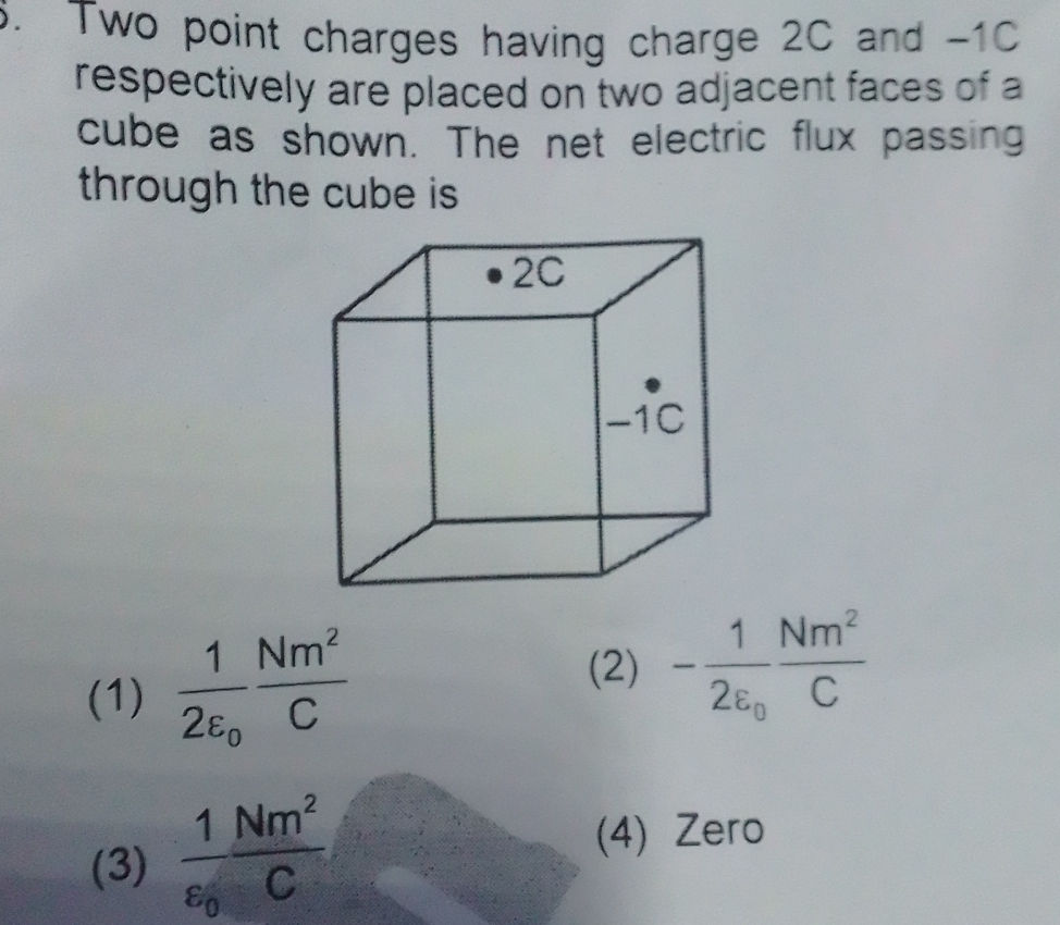 Two point charges having charge 2C and -1C | StudyX