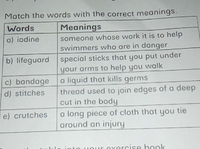 Match the words with the correct meanings. | StudyX