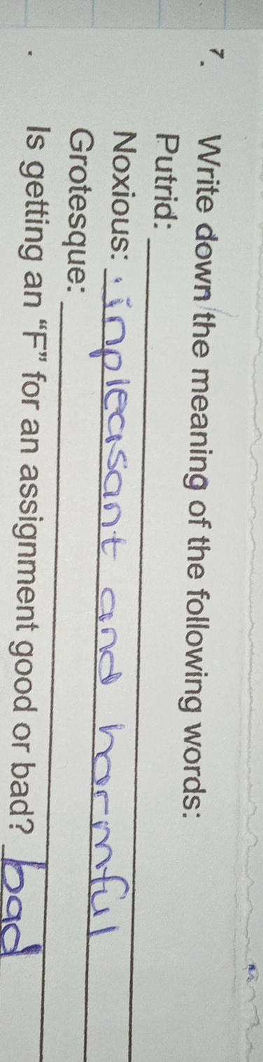 7. Write down the meaning of the following | StudyX