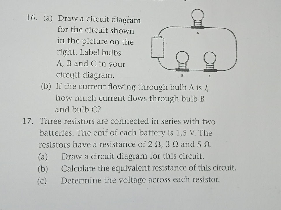 16. (a) Draw a circuit diagram for the | StudyX