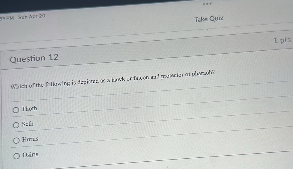 Which of the following is depicted as a hawk | StudyX