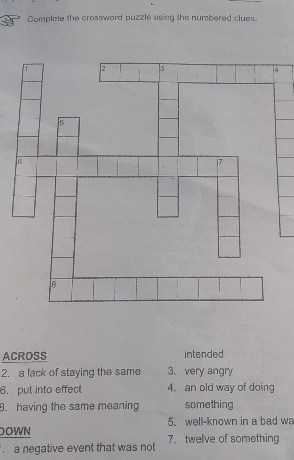 Complete the crossword puzzle using the | StudyX