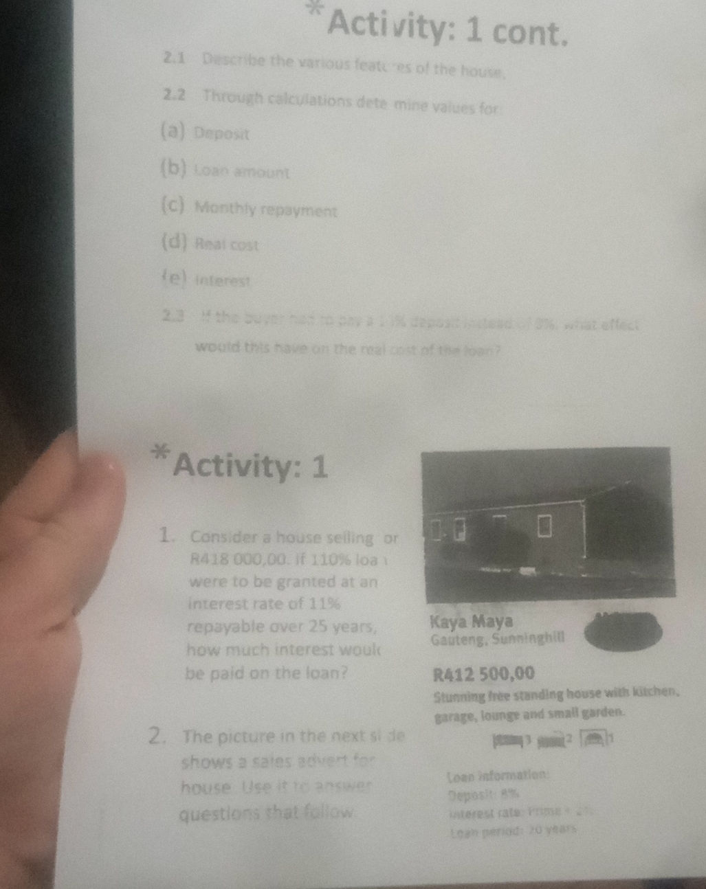 2.1 Describe the various features of the | StudyX