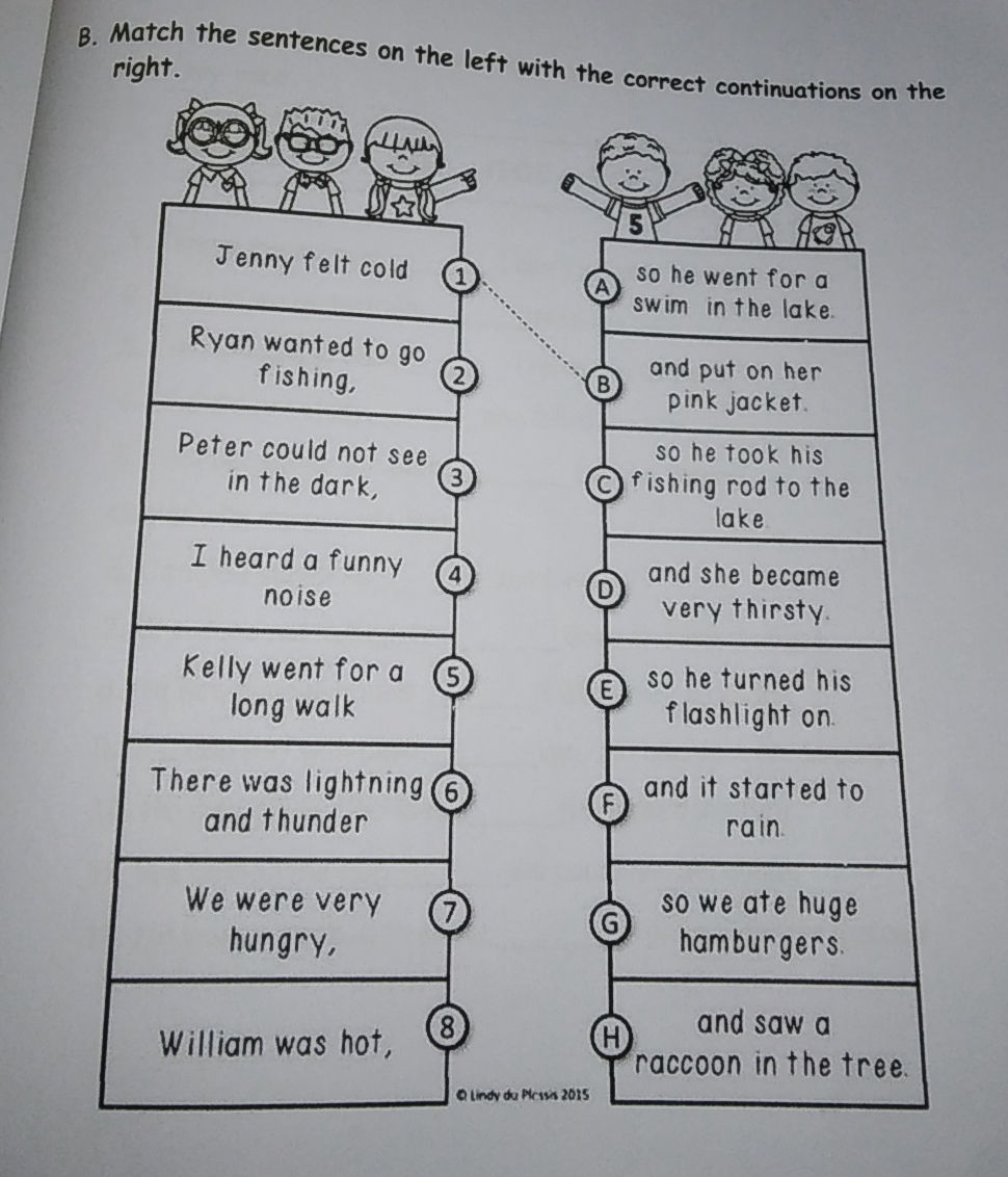 B. Match the sentences on the left with the | StudyX