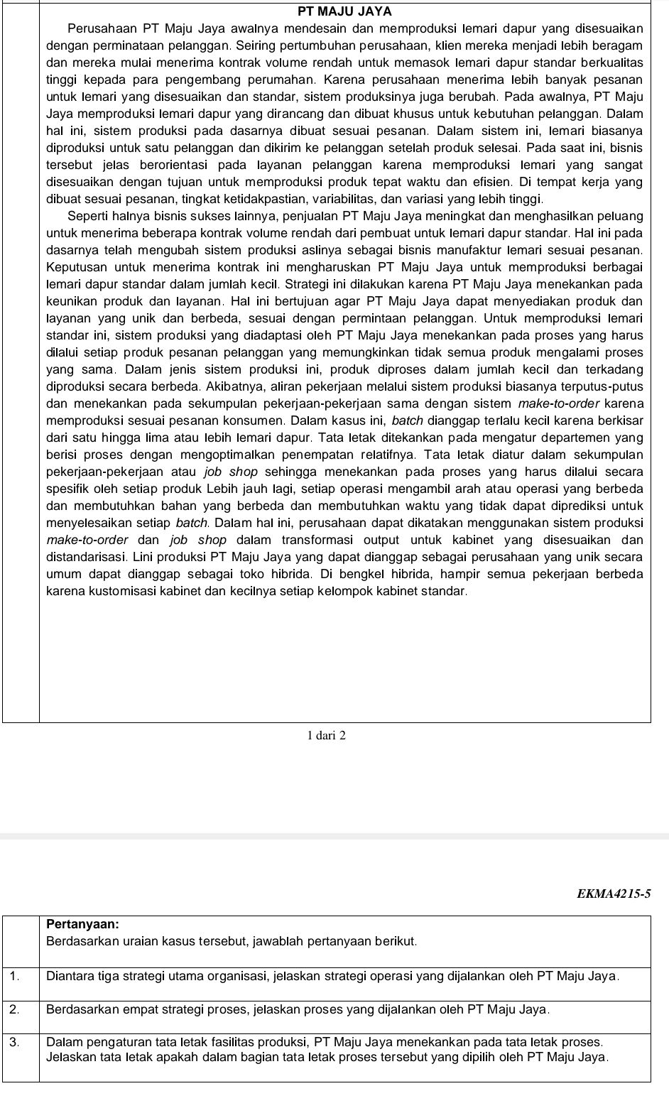 Pertanyaan: Berdasarkan uraian kasus | StudyX