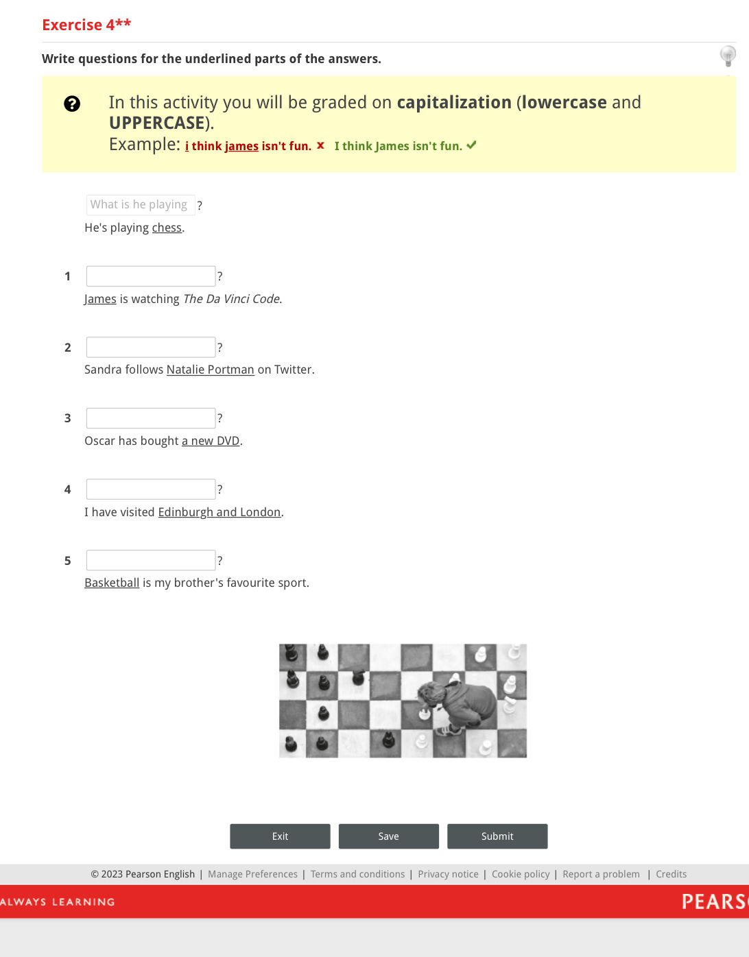 Exercise 4** Write questions for the | StudyX