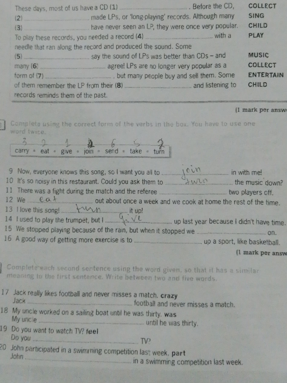 Complete the sentences using the words | StudyX