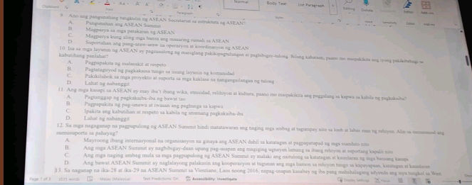 9. Ano ang pangunahing tungkulin ng ASEAN | StudyX