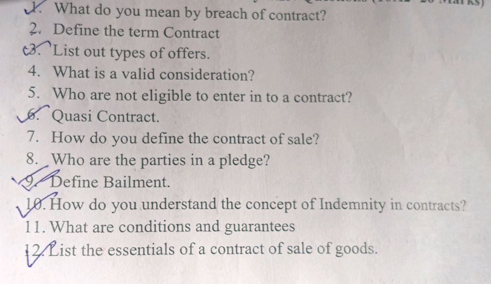 1. What do you mean by breach of contract? | StudyX