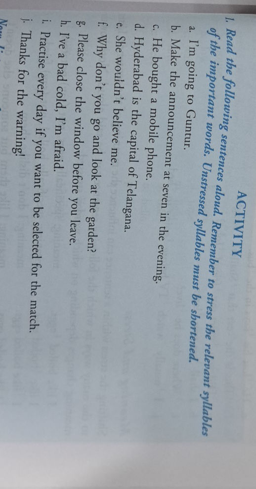 1. Read the following sentences aloud. | StudyX