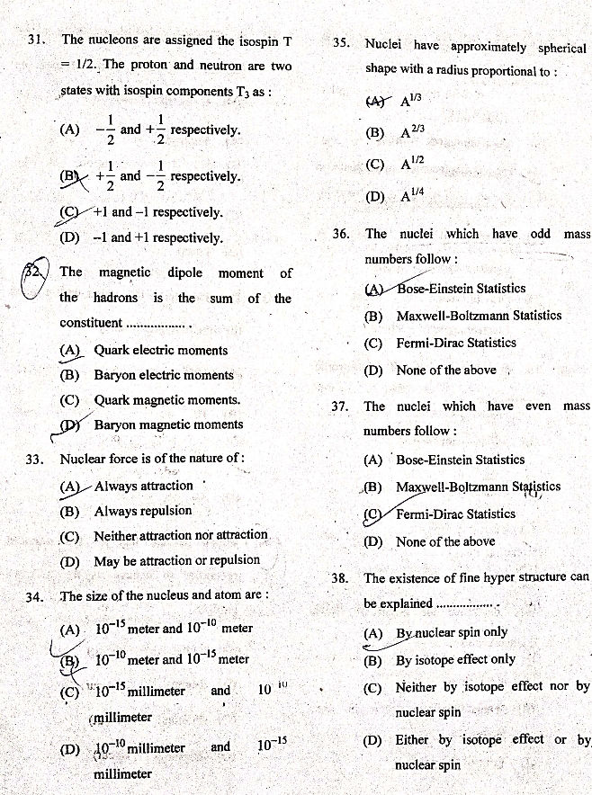 31. The nucleons are assigned the isospin T | StudyX