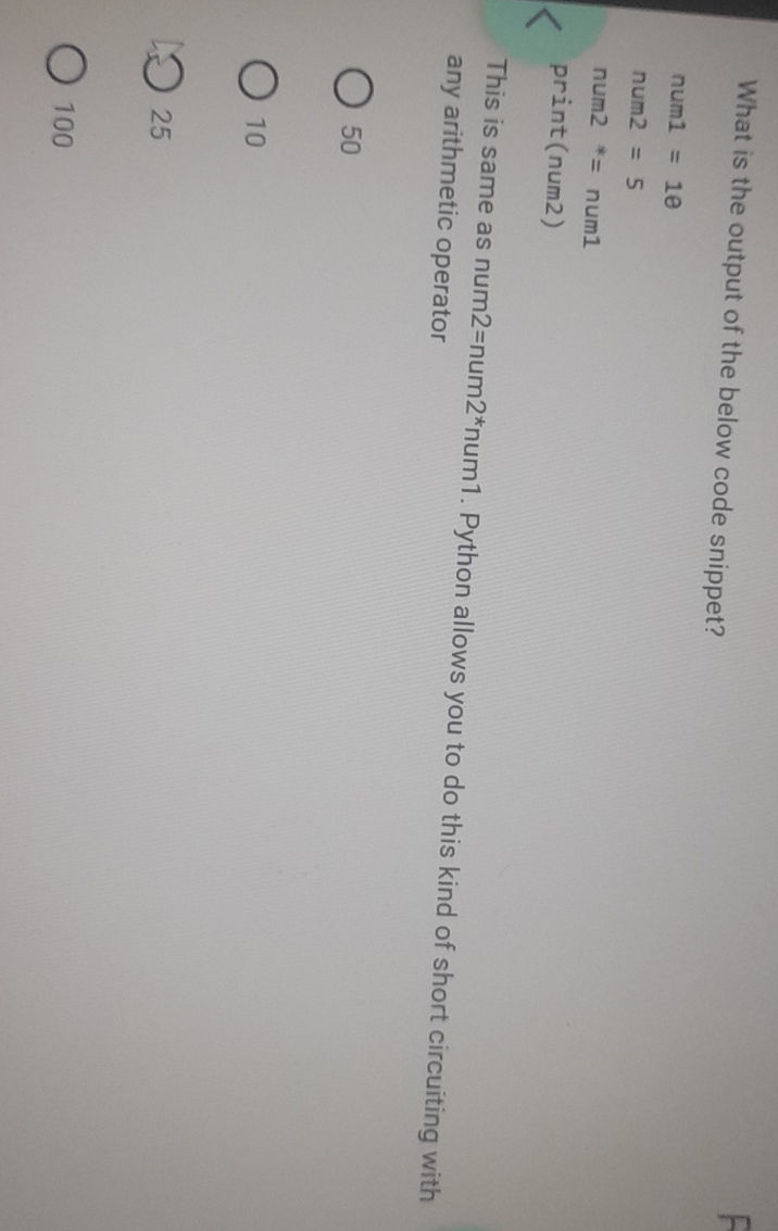 What is the output of the below code | StudyX