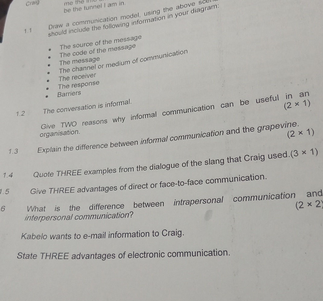 1.1 Draw a communication model, using the | StudyX
