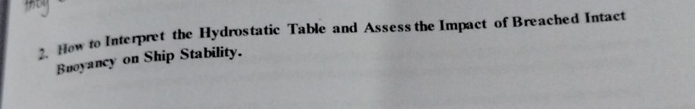 2. How to Interpret the Hydrostatic Table | StudyX