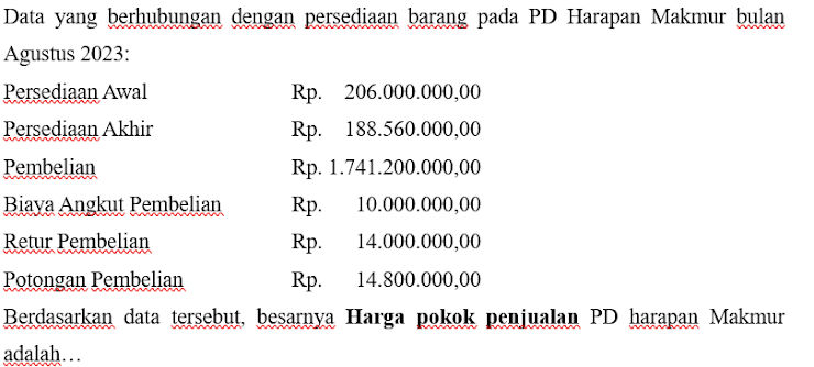Data yang berhubungan dengan persediaan | StudyX