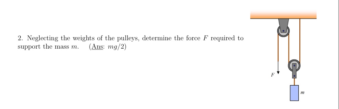 2. Neglecting the weights of the pulleys, | StudyX