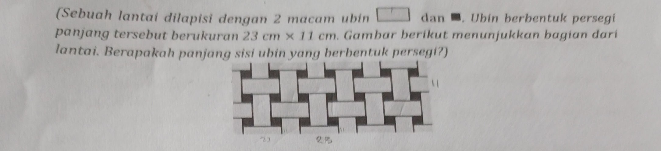 (Sebuah lantai dilapisi dengan 2 macam ubin | StudyX