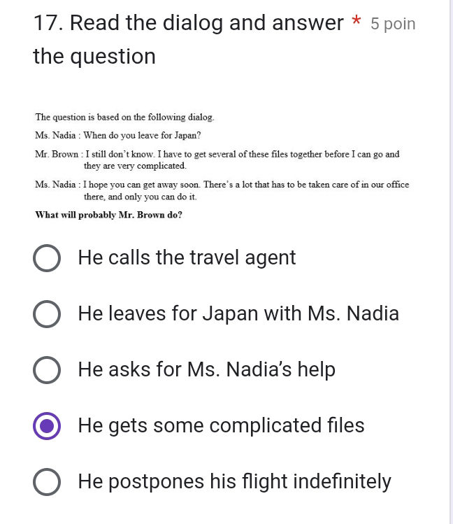 17. Read the dialog and answer the question | StudyX