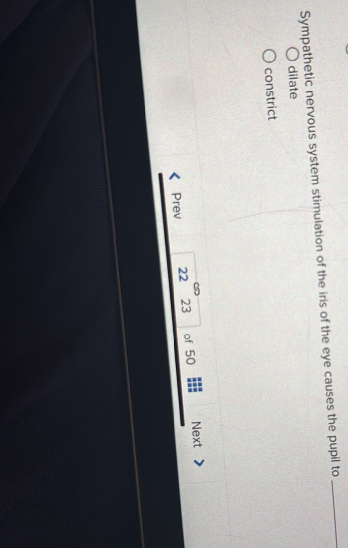 Sympathetic nervous system stimulation of | StudyX