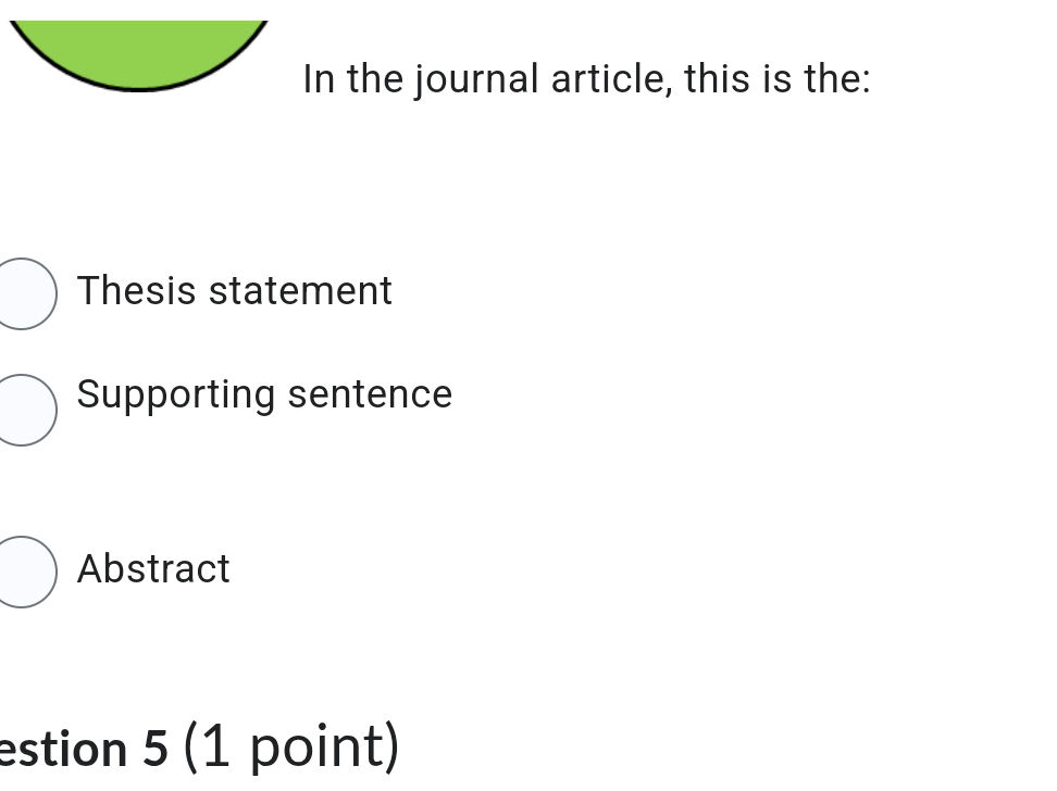 In the journal article, this is the: Thesis | StudyX