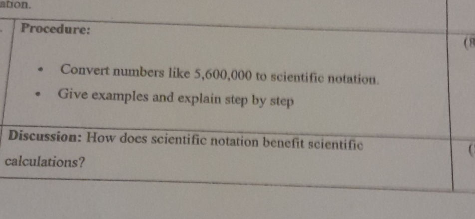 Procedure: * Convert numbers like | StudyX